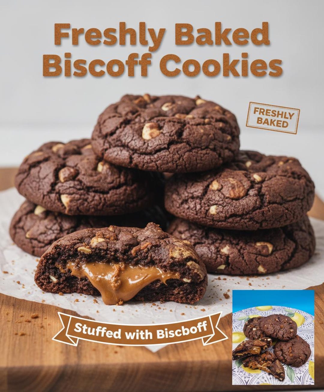 Biscoff Stuffed Chocolate Cookies – Gooey Lotus Spread, UK Delivery - Etsy