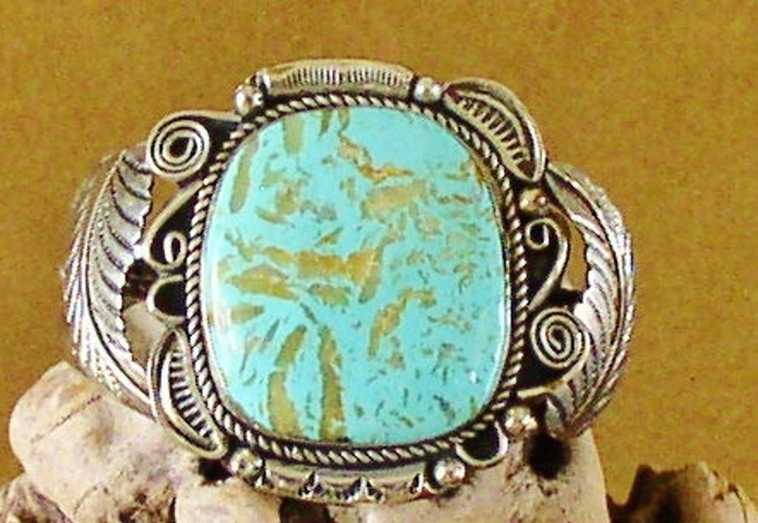 NAVAJO Native American Turquoise and Sterling Silver Cuff Bracelet by ...