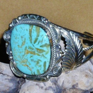 NAVAJO Native American Turquoise and Sterling Silver Cuff Bracelet by ...