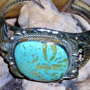 NAVAJO Native American Turquoise and Sterling Silver Cuff Bracelet by ...