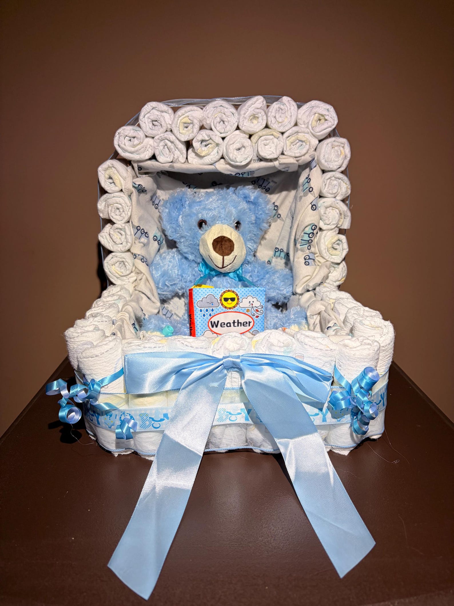 Custom Handmade Diaper Bassinet Baby Gift Set With Teddy Bear and ...