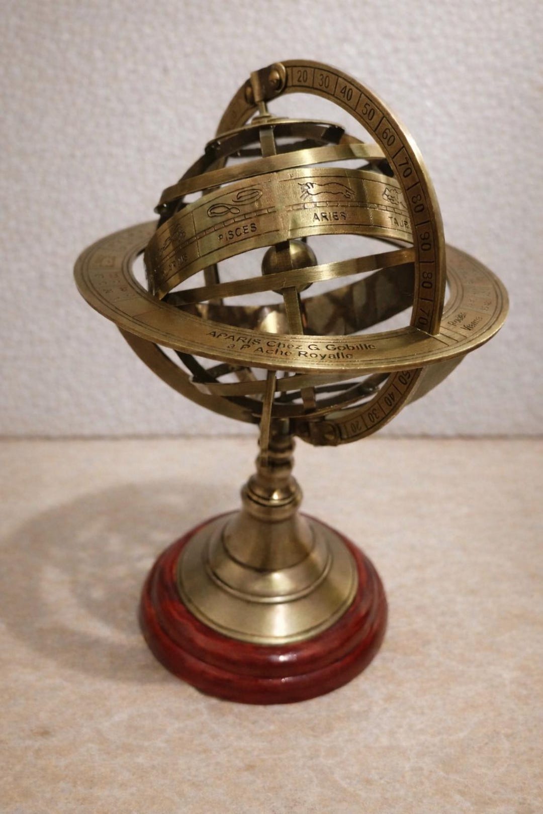 Vintage Brass Armillary Sphere, Zodiac Desk Decor - Etsy