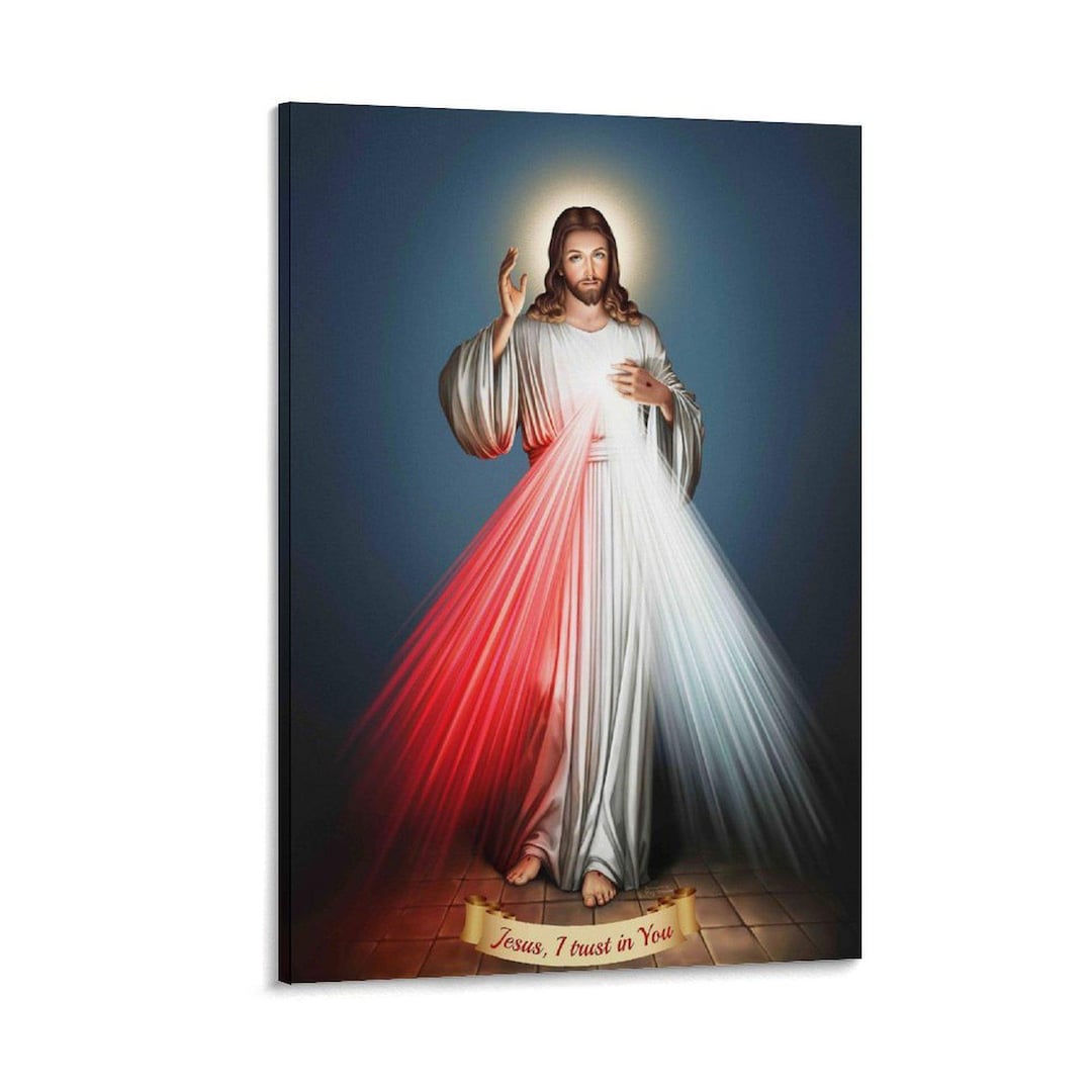 Jesus Christ Divine Mercy Painting on Canvas Wall Art Poster Picture ...