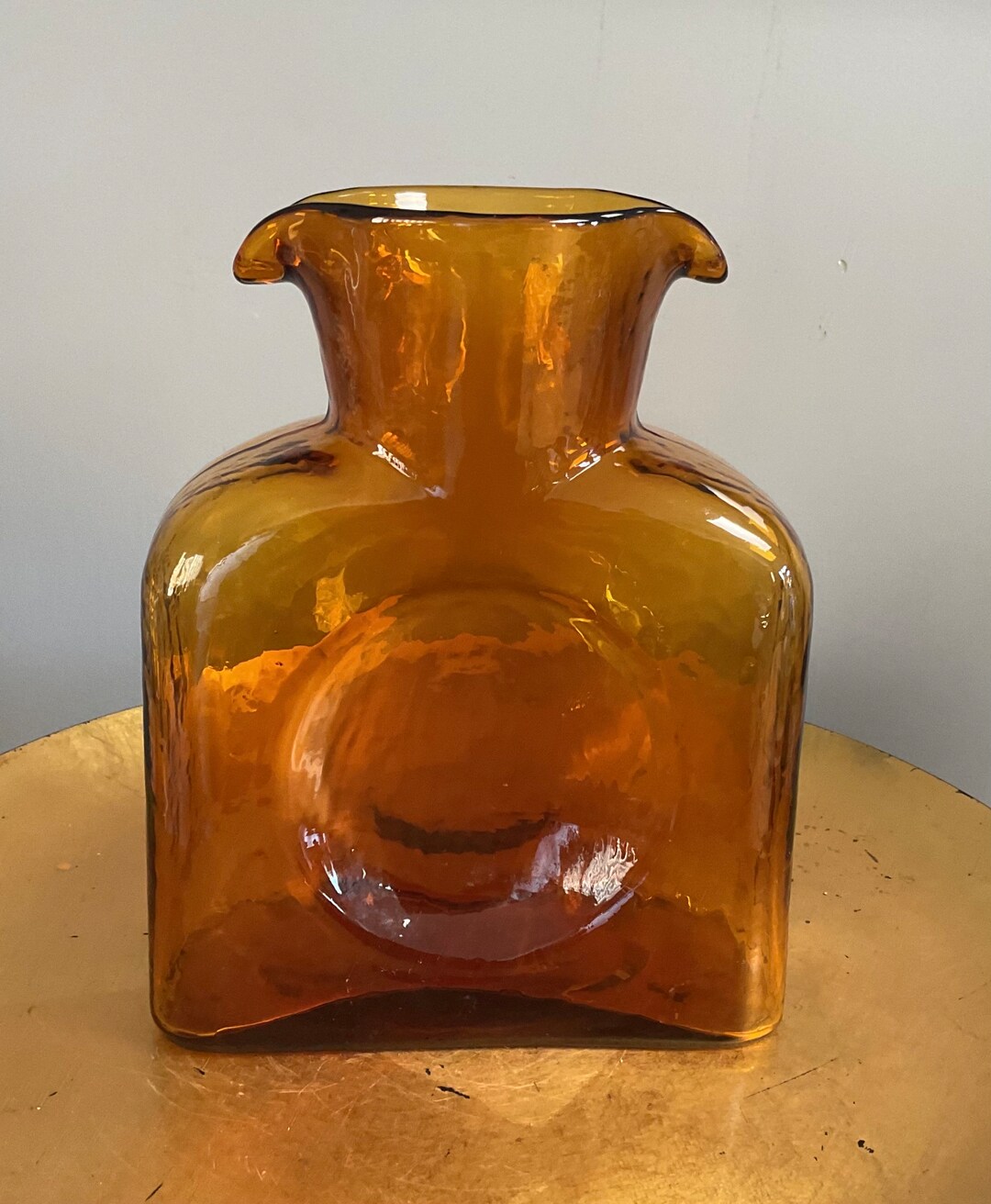 Blenko Amber Double Spout Water Pitcher 384 Retro Colred Glass - Etsy