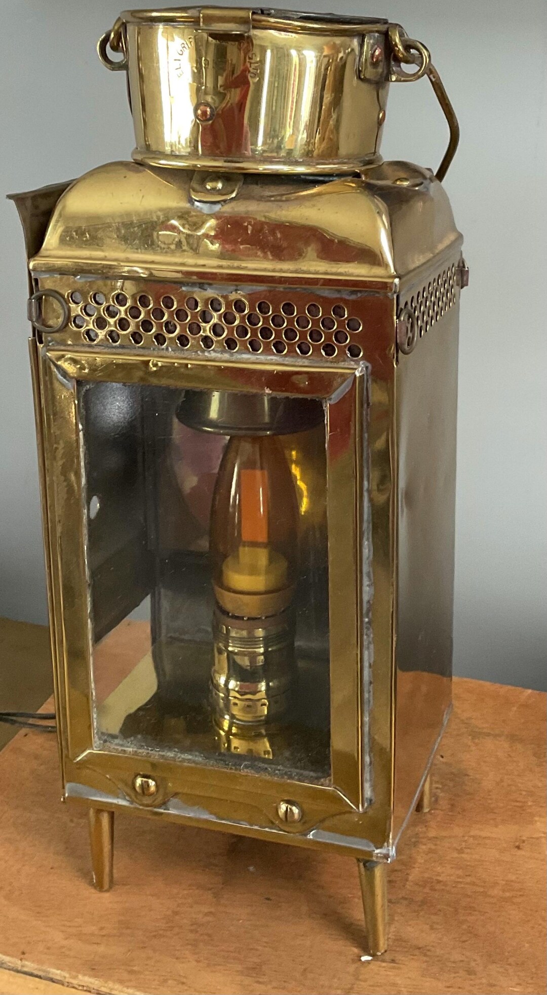 Antique Brass Eli Griffiths & Sons Ship Bulpitt Lantern Lamp Naval ...