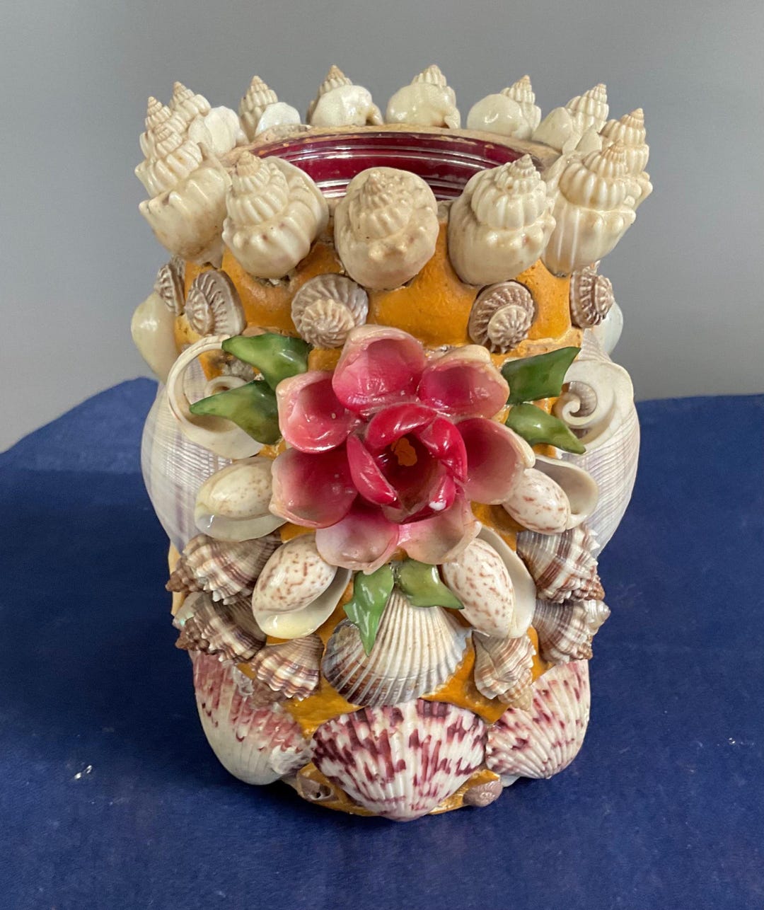 Vintage Handmade Sea Shell Vase. Sea Shore Decor Beach Decor - Etsy
