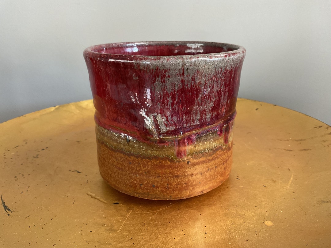 Vintage Handcrafted Two Tone Pottery Planter Garden Decor - Etsy