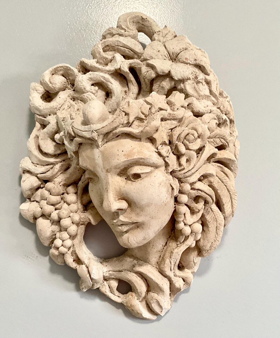 Vintage Plaster Woman Head Wall Sculpture Garden Decor Plant Holder - Etsy