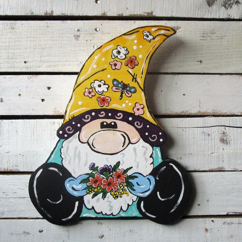 Wood Painted Gnomes - Etsy