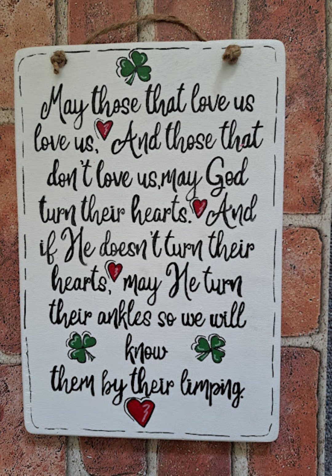 Irish, St Patricks Day, Blessing, Curse, Wood Sign, May God, Turn Their ...