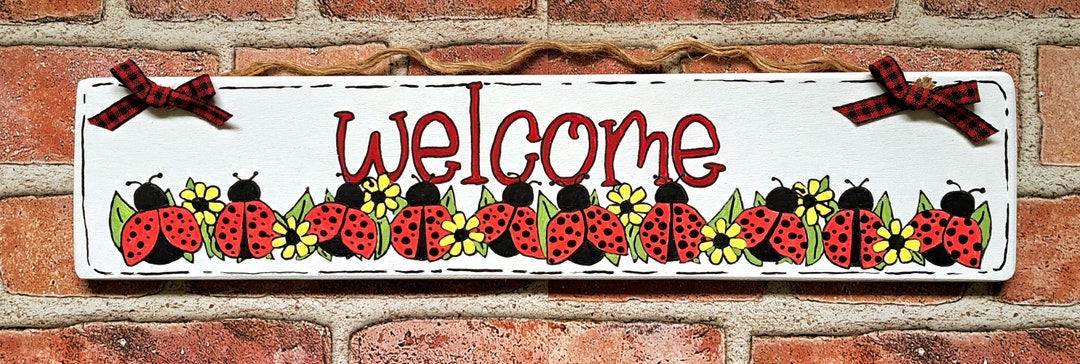 Lady Bug, Ladybugs, Wood Sign, Summer, Springy, Good Luck, Hand Painted ...