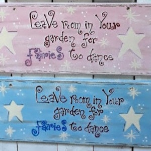 Hand-painted Fairy Garden Wood Sign: Magical Outdoor Decor - Etsy