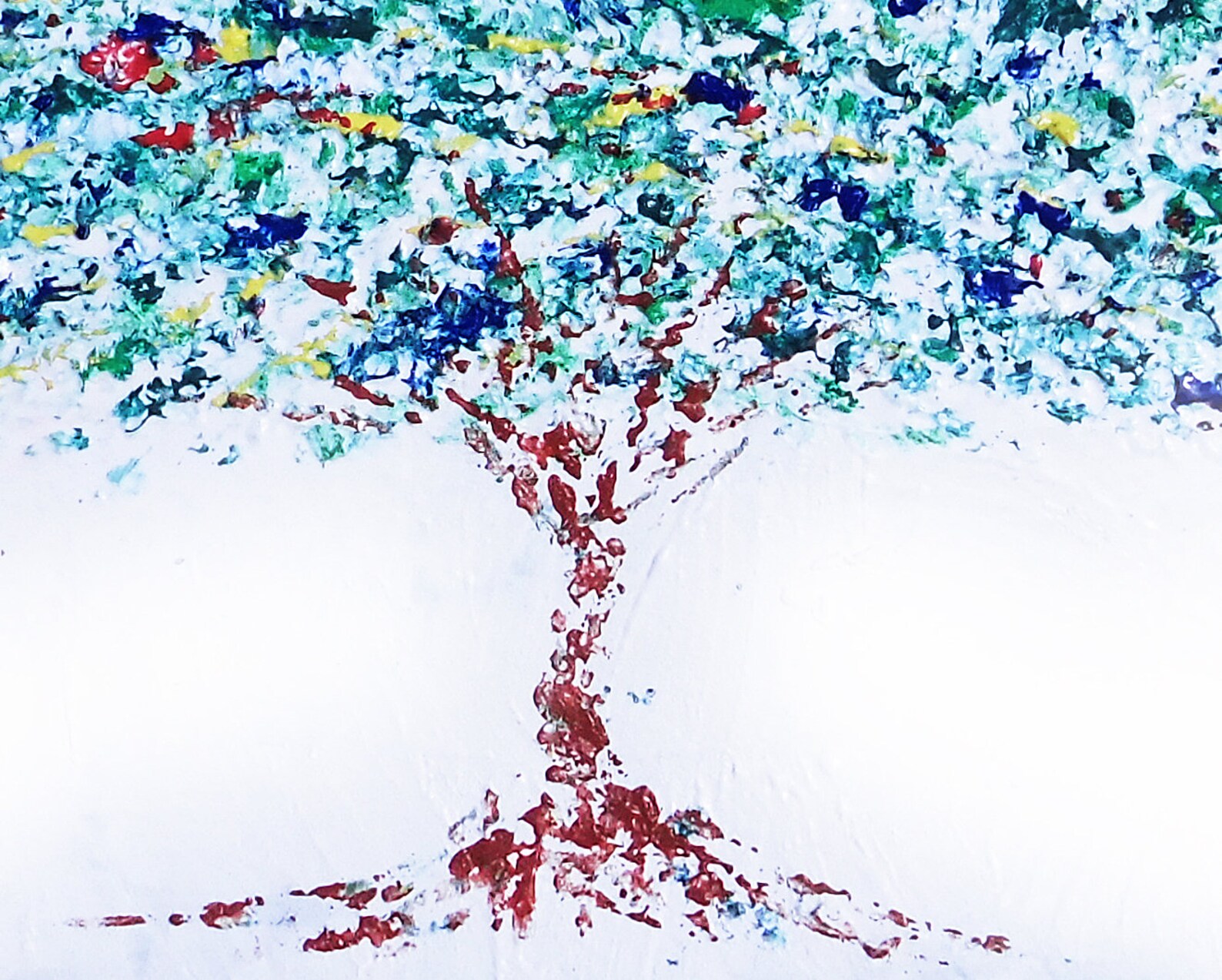 Abstract Painting Acrylic Painting Tree Green Large Canvas - Etsy