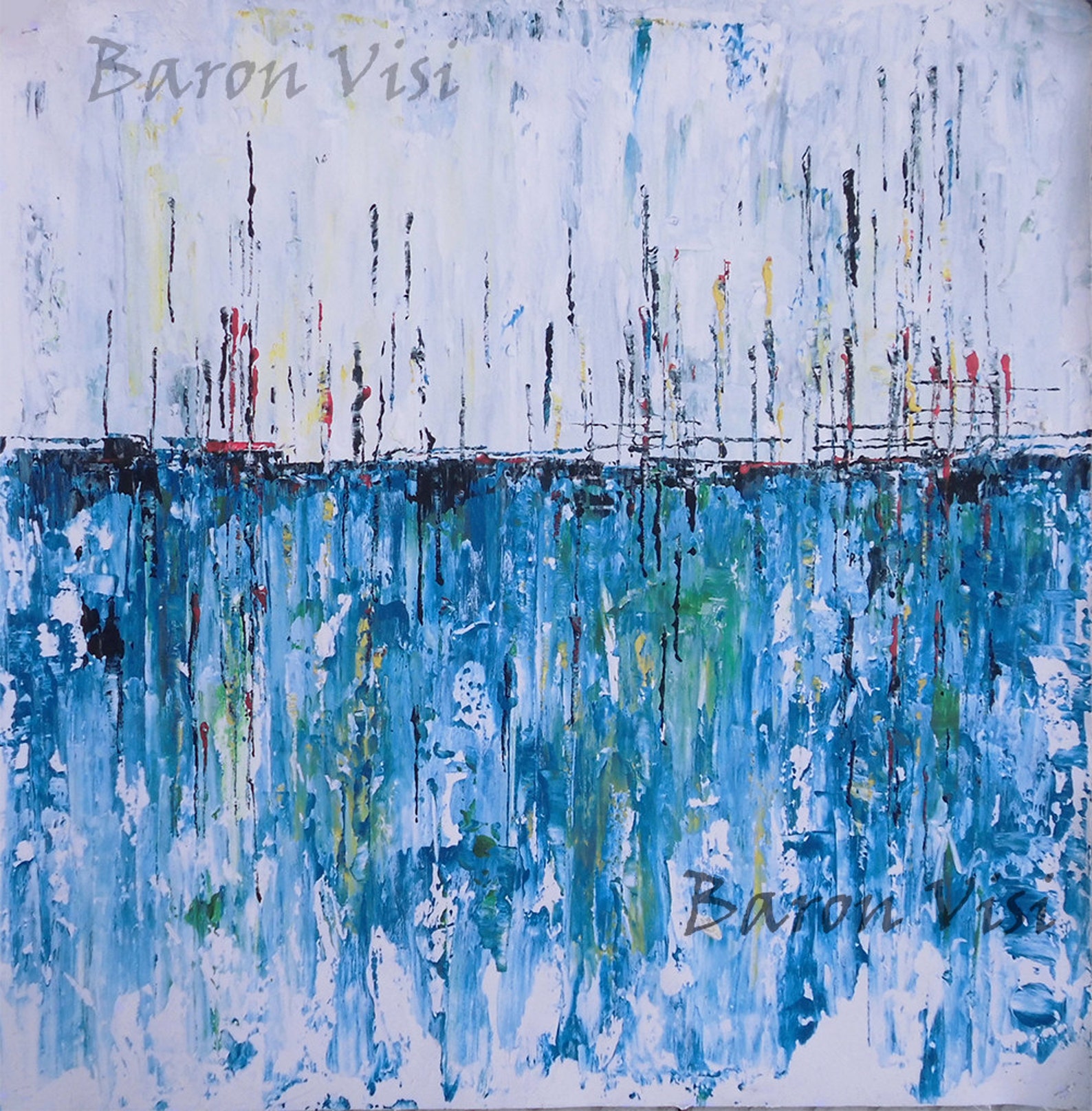 Blue Abstract Painting Acrylic Painting Art Painting 40 | Etsy