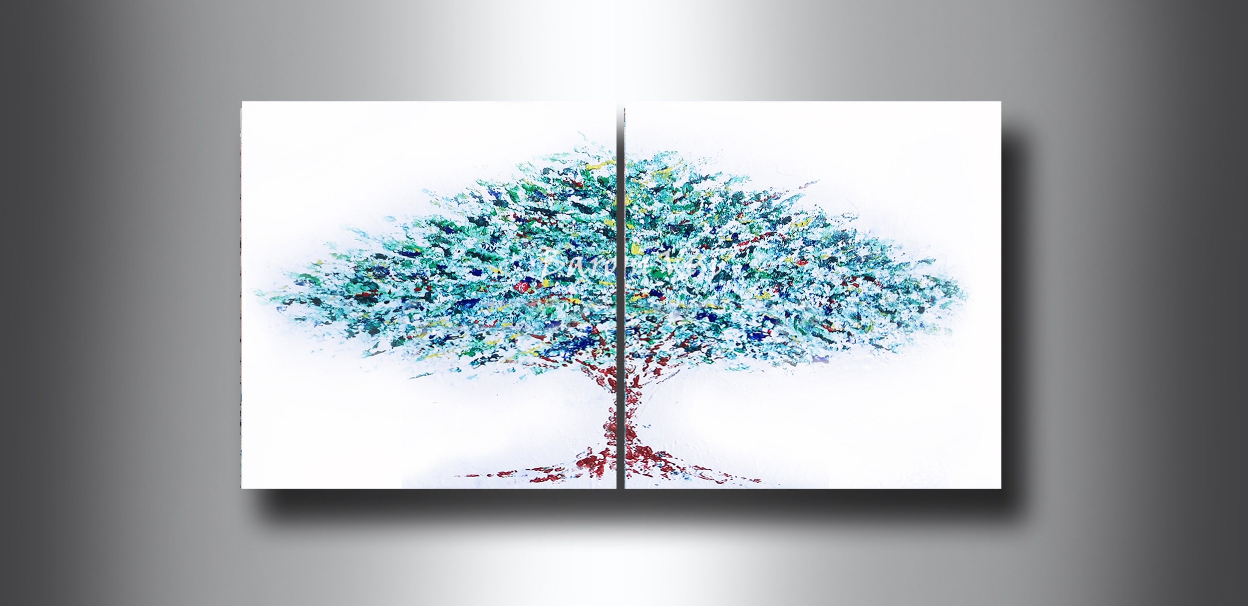 Painting Art & Collectibles Acrylic pasture acrylic painting trees and ...