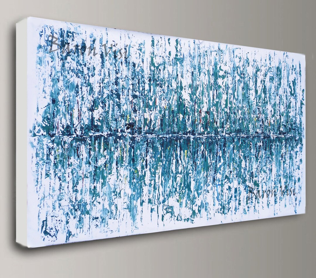 Green Abstract Painting Acrylic Painting Art Painting White - Etsy