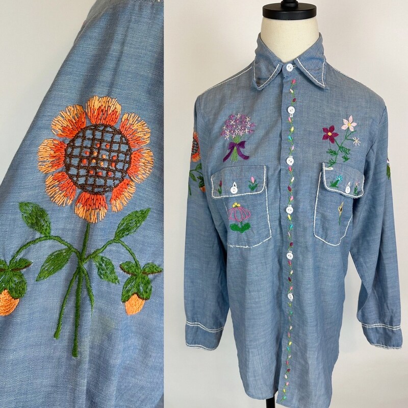 Embroidered Denim - Etsy