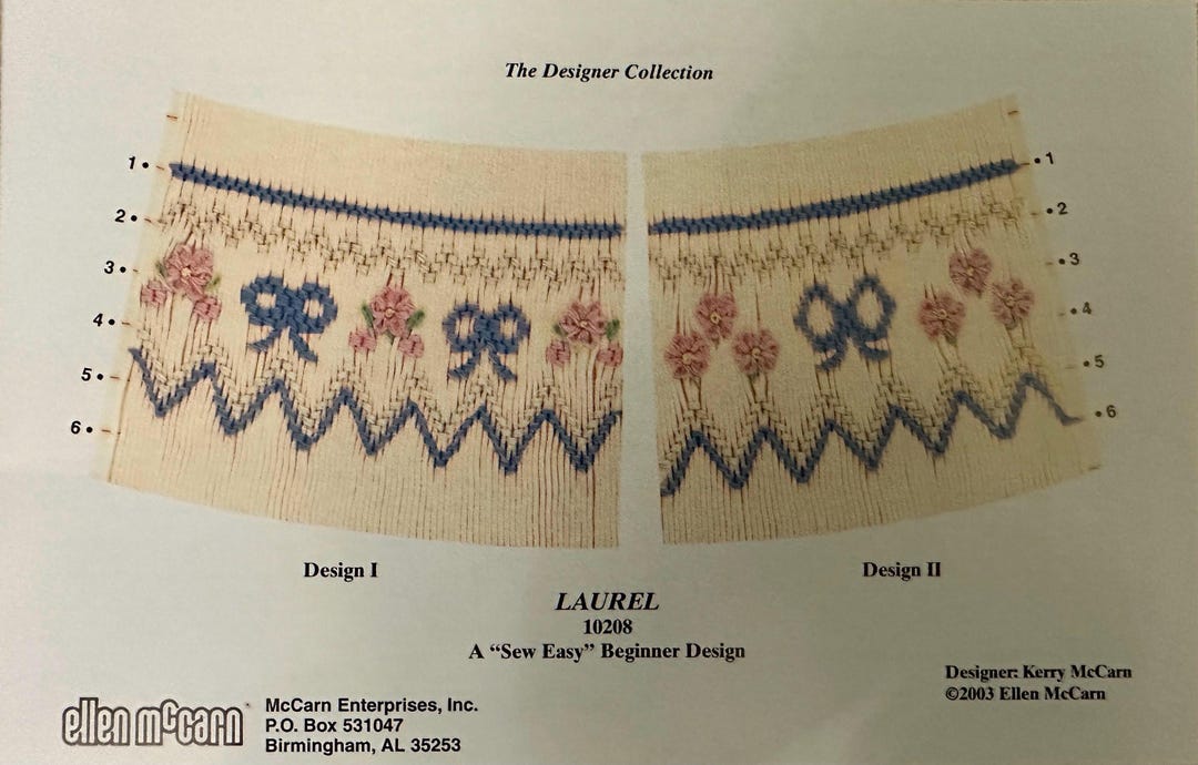 Ellen Mccarn Smocking Plate - LAUREL - Free Shipping - Etsy
