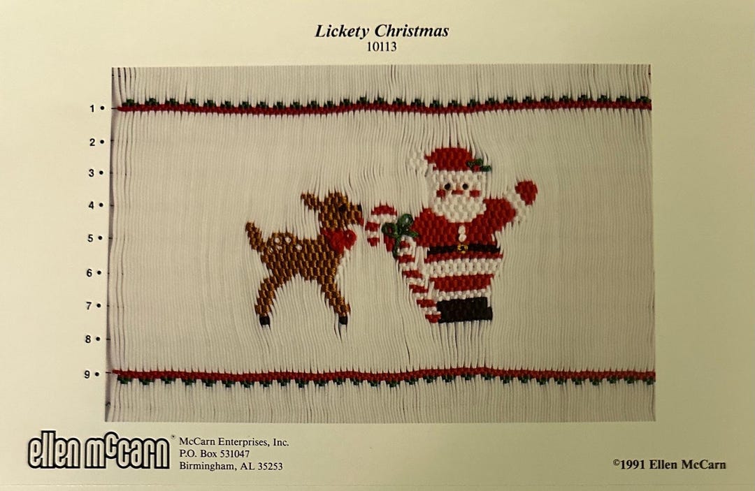 Ellen Mccarn Smocking Plate - LICKETY CHRISTMAS - Free Shipping - Etsy