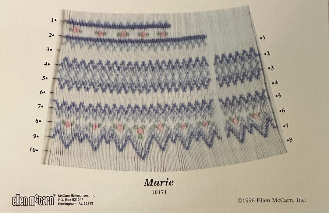 Ellen Mccarn Smocking Plate - MARIE - Free Shipping - Etsy