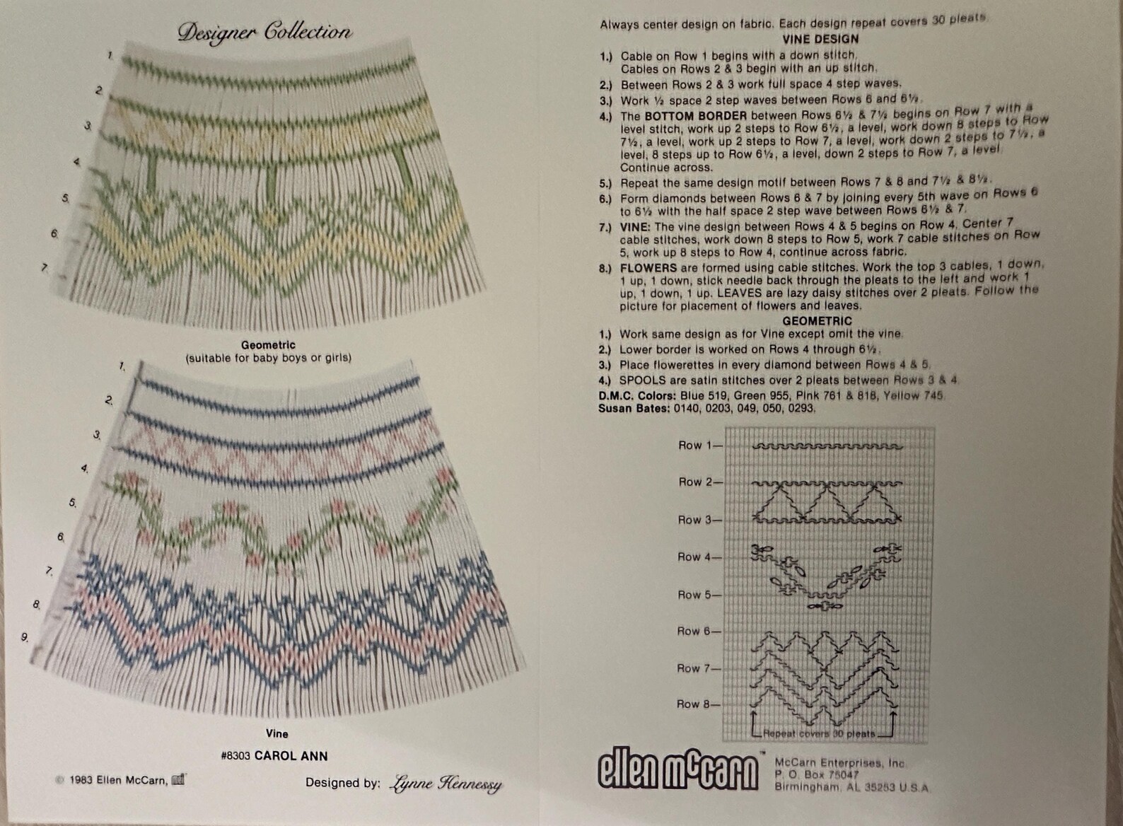 Ellen Mccarn Smocking Plate - CAROL ANN - Free Shipping - Etsy