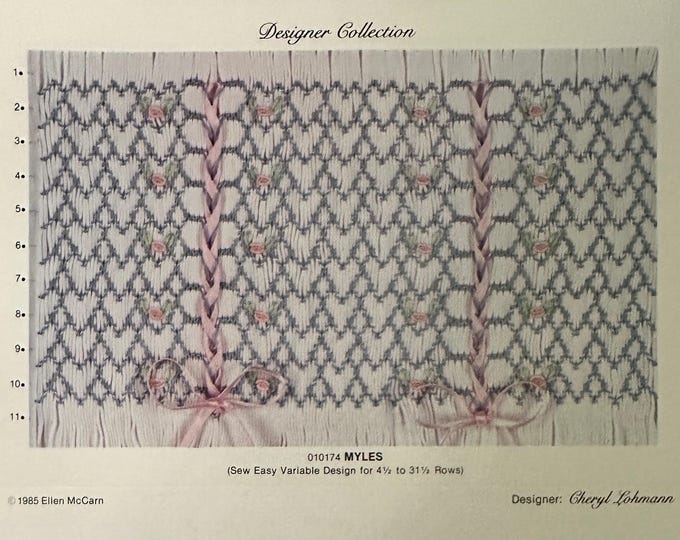Ellen Mccarn Smocking Plate - PRETTY POSIES - Free Shipping - Etsy