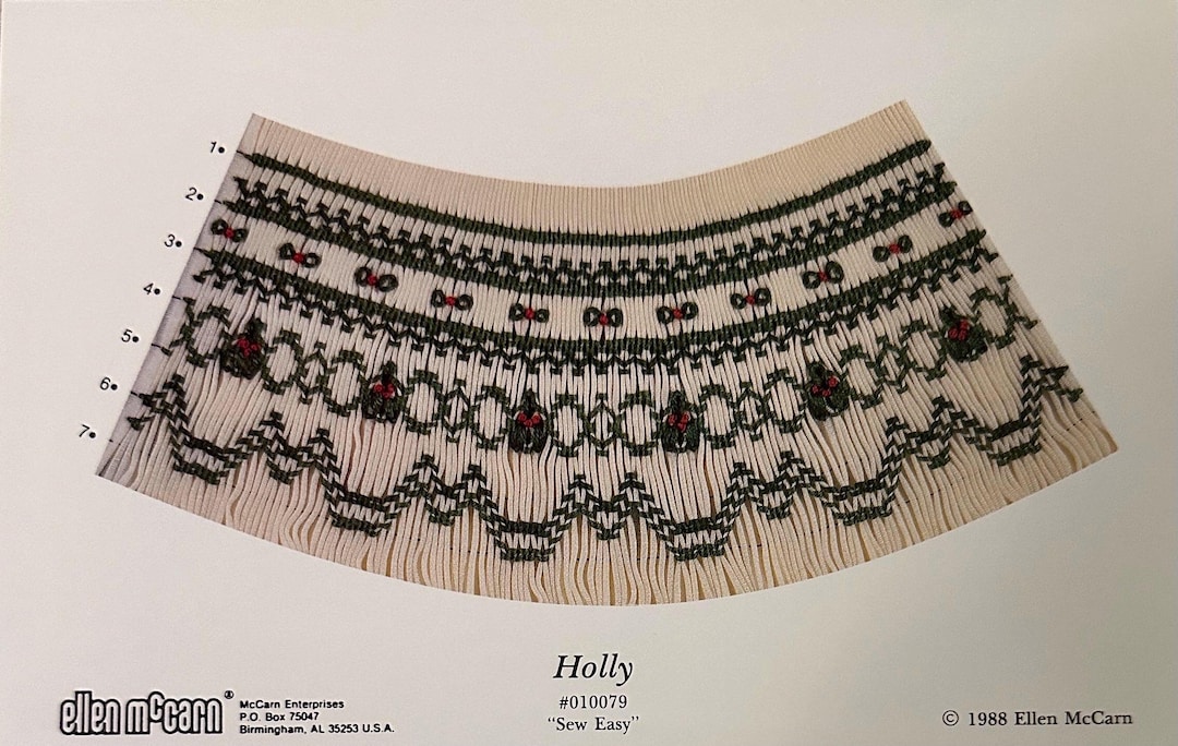 Ellen Mccarn Smocking Plate - HOLLY - Free Shipping - Etsy