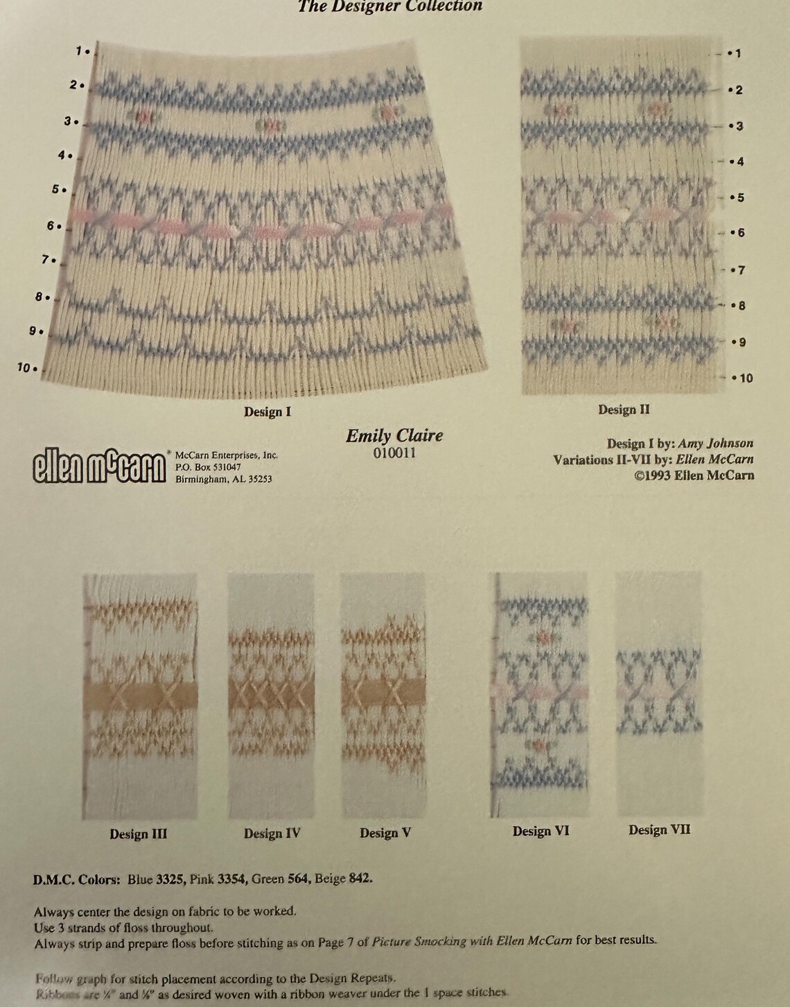 Ellen Mccarn Smocking Plate - EMILY CLAIRE - Free Shipping - Etsy