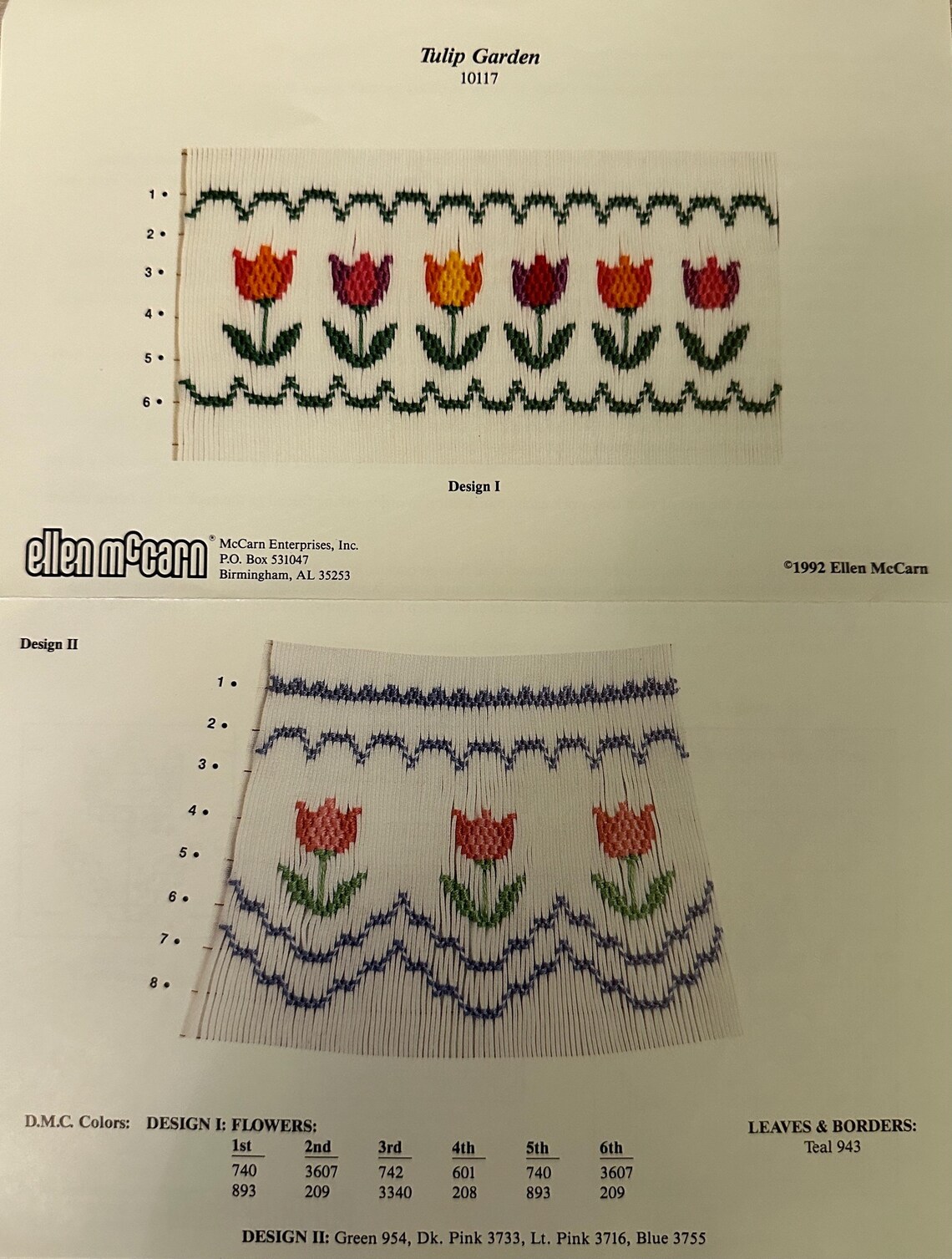 Ellen Mccarn Smocking Plate - TULIP GARDEN - Free Shipping - Etsy