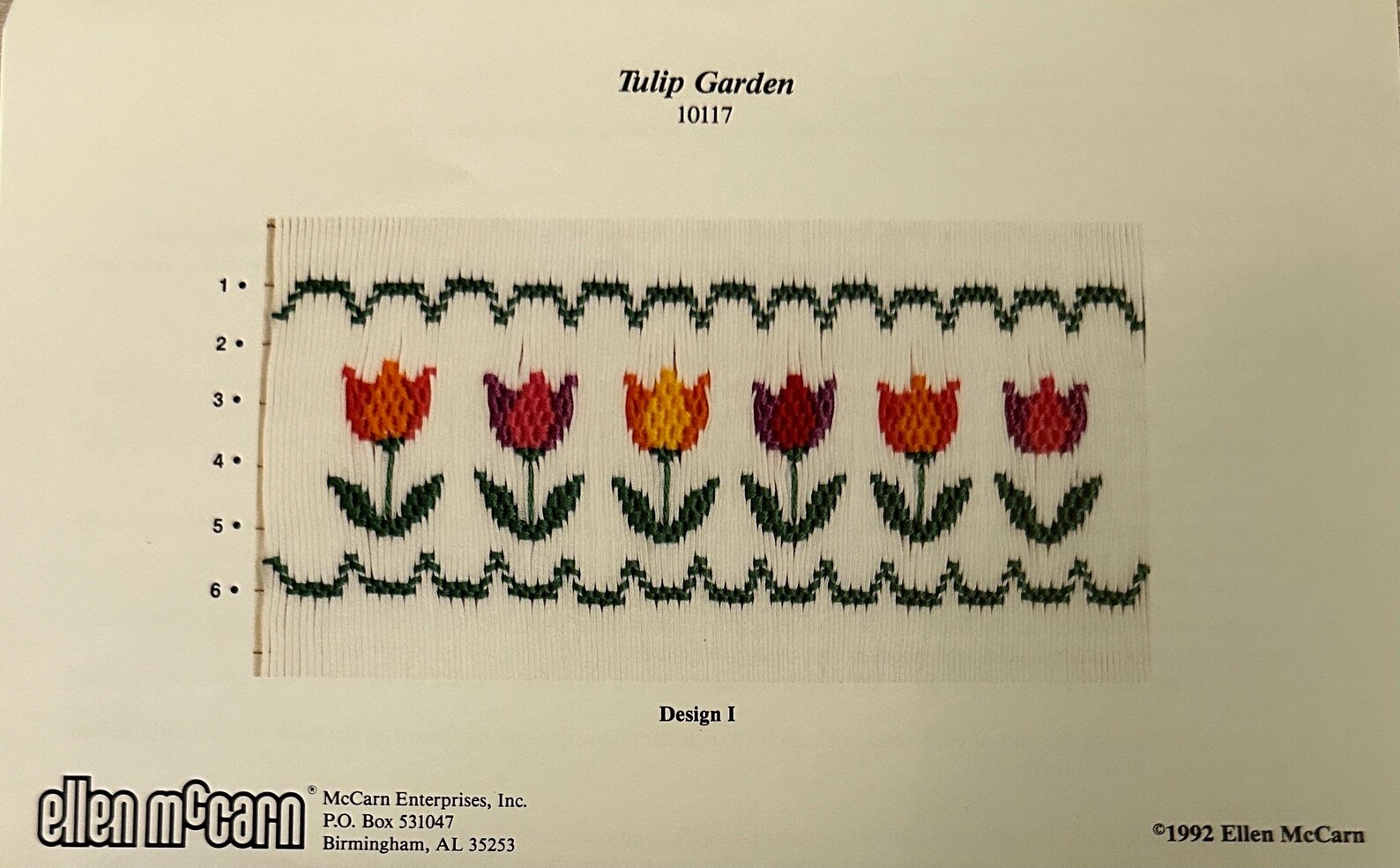 Ellen Mccarn Smocking Plate - TULIP GARDEN - Free Shipping - Etsy