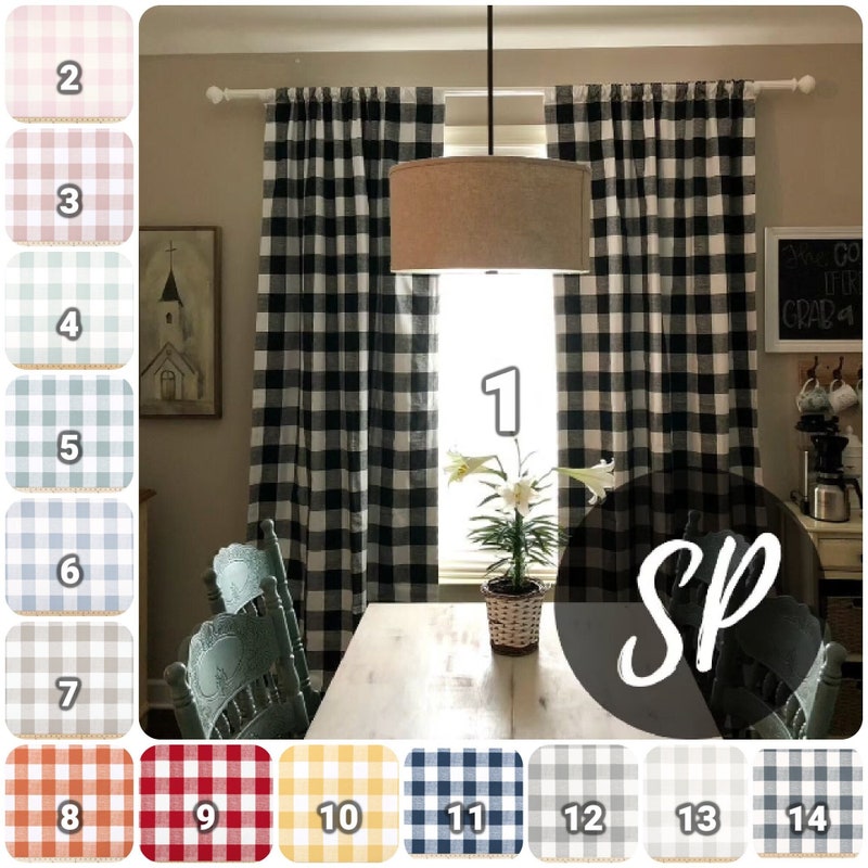 Buffalo Check Curtains - Etsy