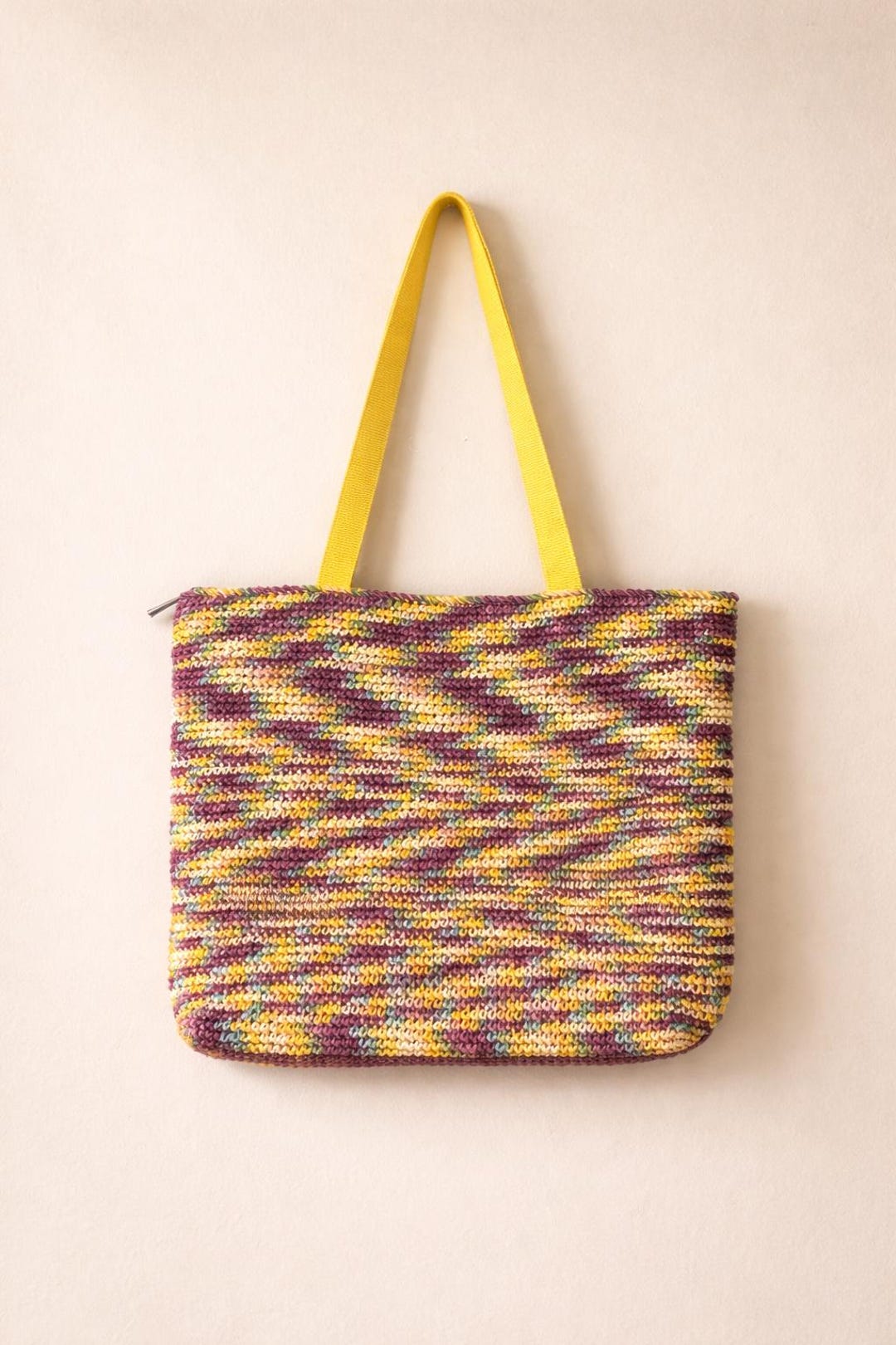Paper Yarn Crochet Tote With Zipper, Handmade Summer Shoulder Bag - Etsy