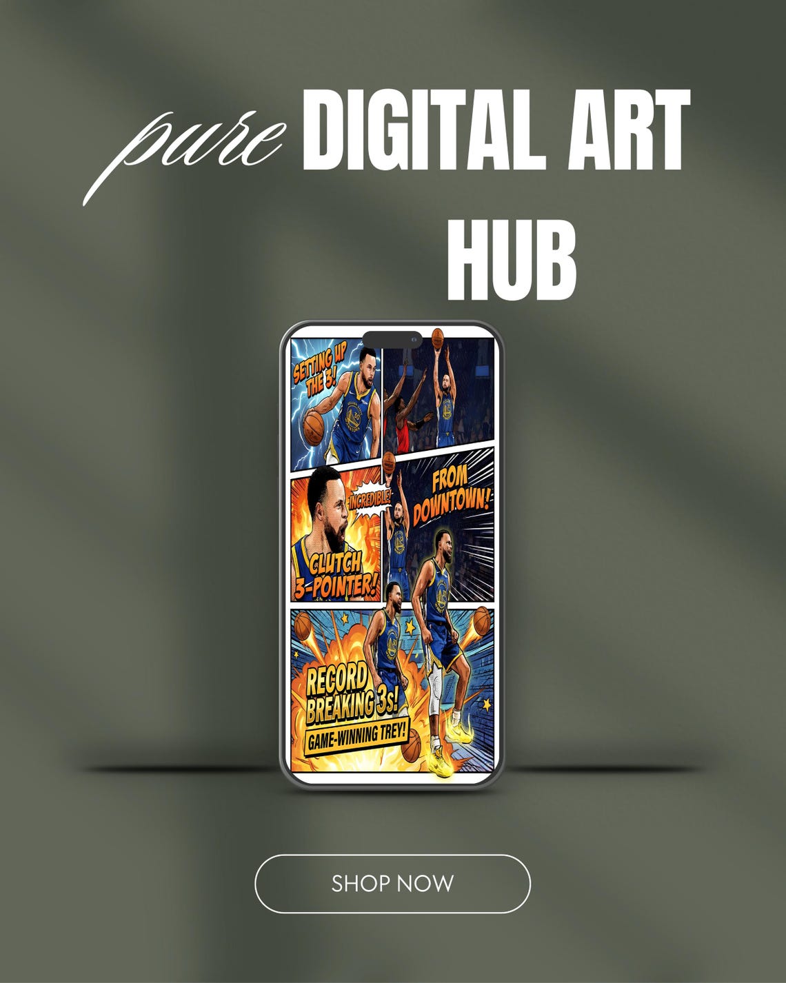 Steph Curry Comic Book Poster, Golden State Basketball Art (digital ...