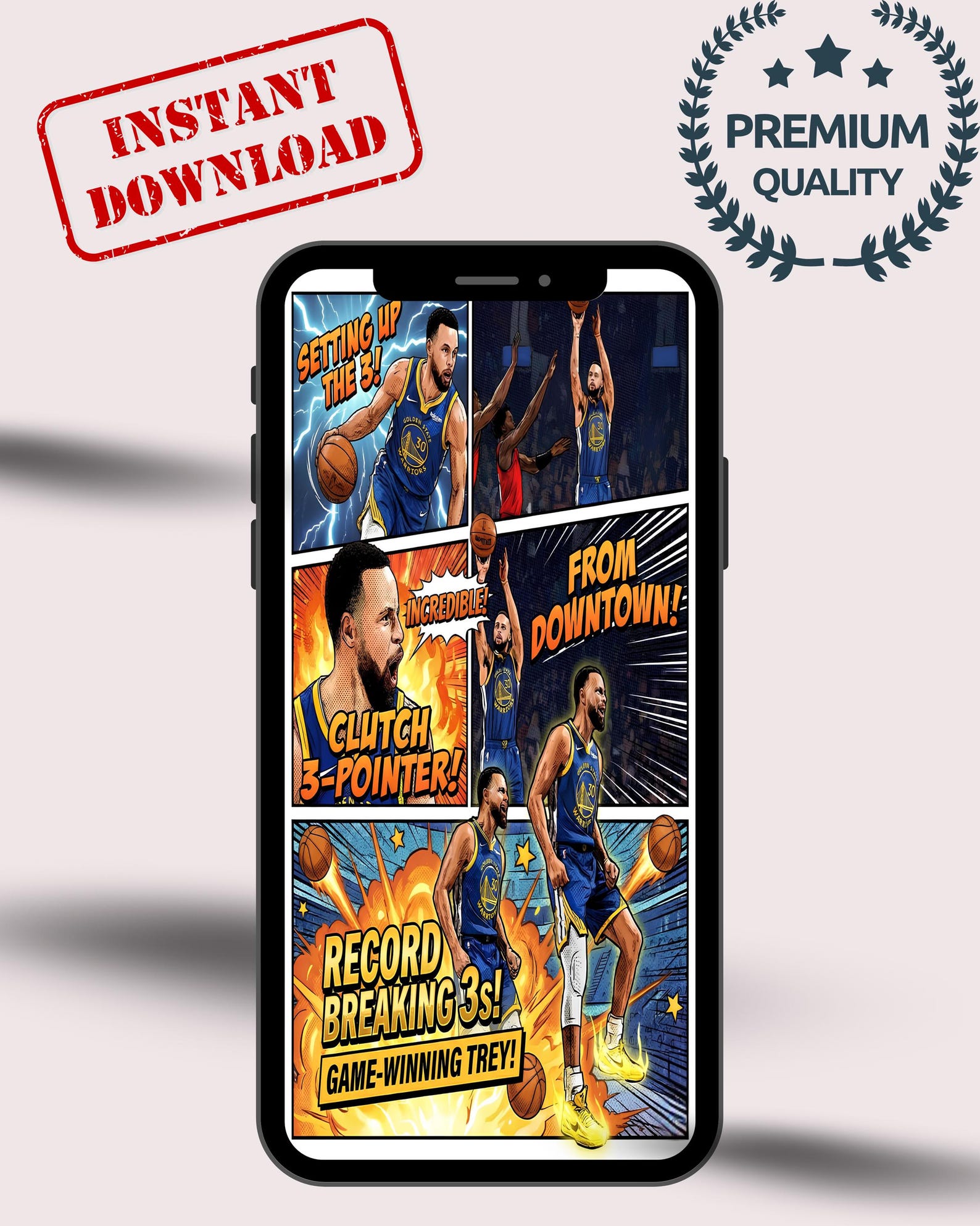 Steph Curry Comic Book Poster, Golden State Basketball Art (digital ...