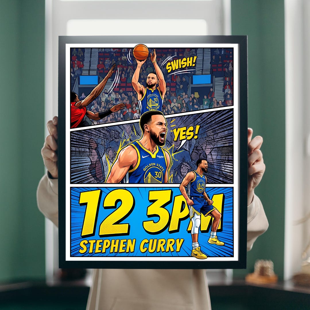 Steph Curry Comic Book Art Print, Golden State, NBA (digital Download ...