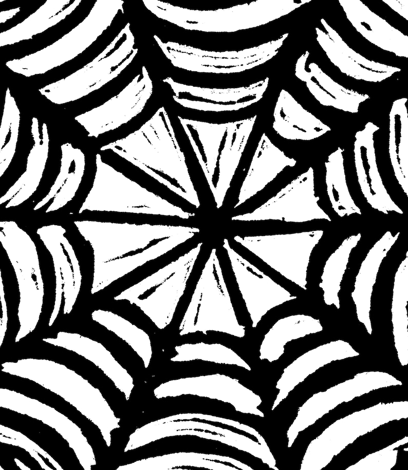Spider Web Linocut Art Print | Nature Inspired Botanical Wall Decor - Etsy