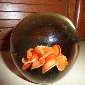 Orange Flower Art Glass Paperweight - Etsy