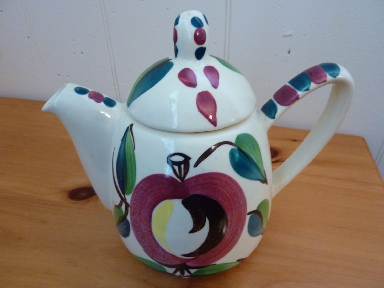 Purinton slip ware pottery teapot | Etsy