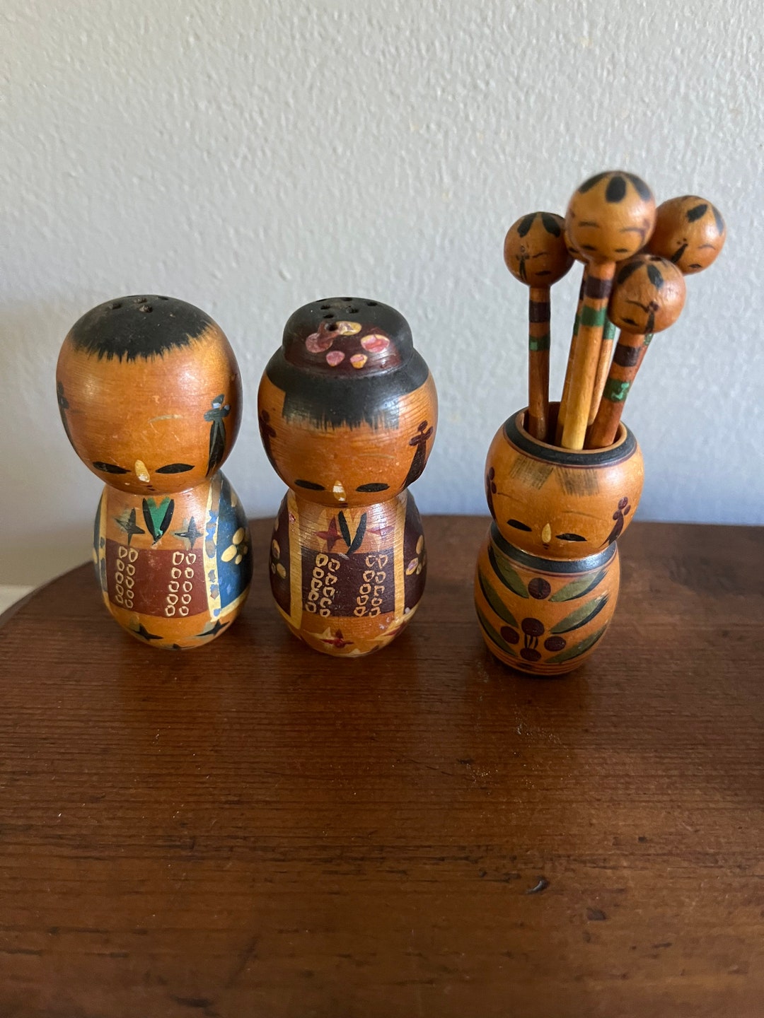 Japanese Wooden Picks and Matching Salt and Pepper - Etsy