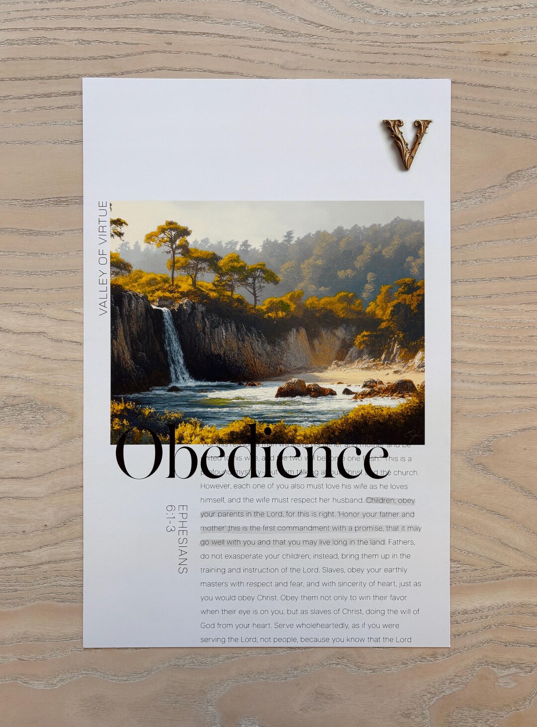 Christian Virtue Poster With Bible Verses, 11x17 Faith Artwork ...