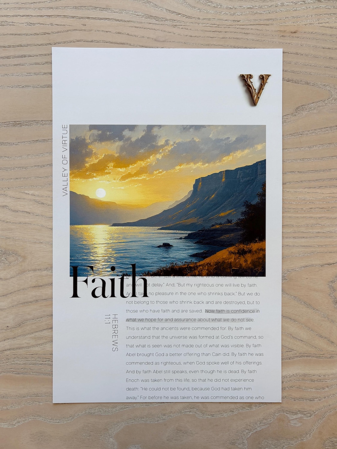 Christian Virtue Poster With Bible Verses, 11x17 Faith Artwork ...