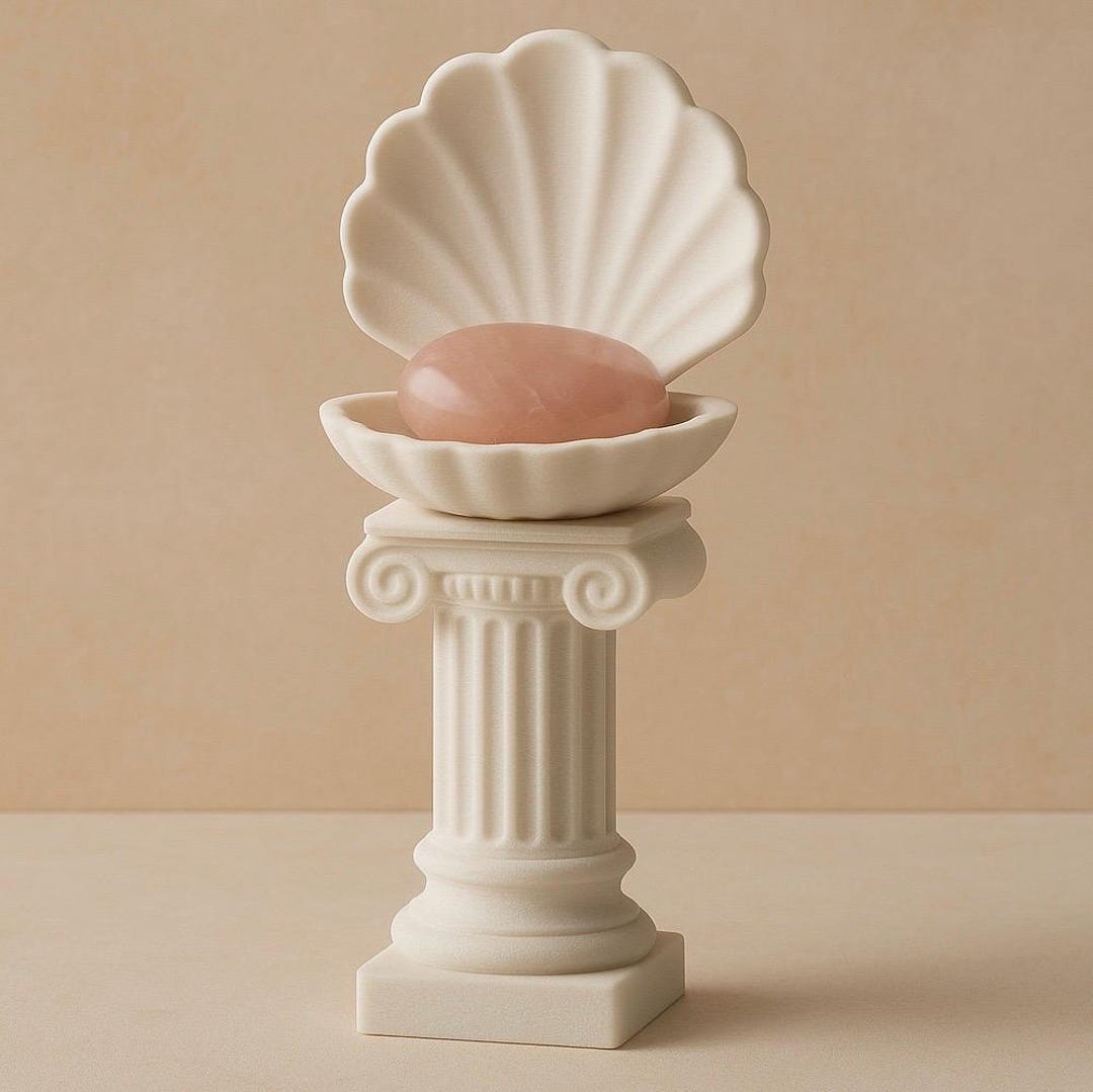 Venus Clam Shell Pedestal | Neoclassical Rose Quartz Holder - Etsy