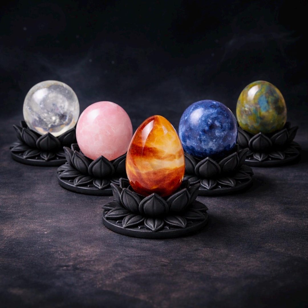 Dark Ethereal Lotus Crystal Ball Stand — Pack of 5 (beta Edition) - Etsy