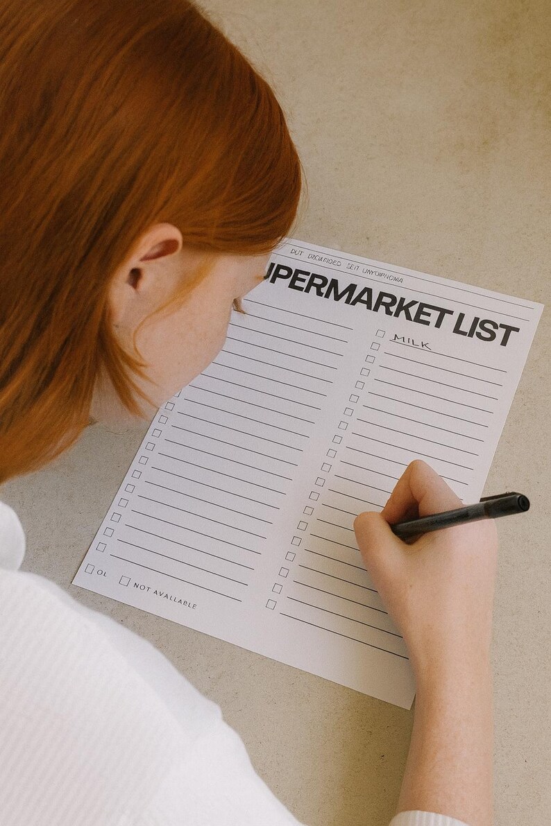 Minimalist Supermarket List Printable - Etsy