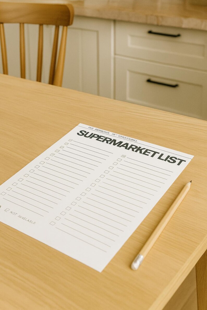 Minimalist Supermarket List Printable - Etsy