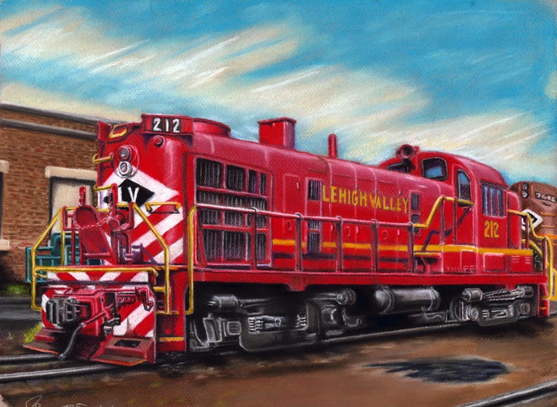 11x14 | Lehigh Valley Railroad Diesel Locomotive 212 Art Print | Soft ...