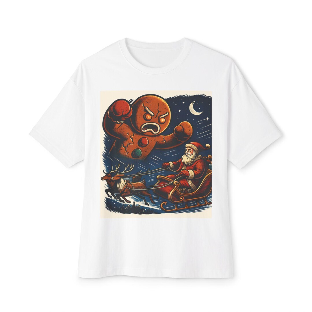 Angry Gingerbread Man Tee | Santa Sleigh Chase Christmas Shirt - Etsy