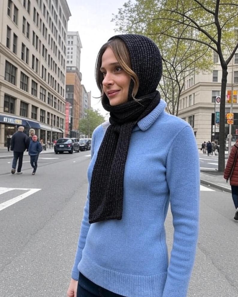 HAVEN Hooded Scarf Knitting Pattern | Beginner-friendly Reversible ...