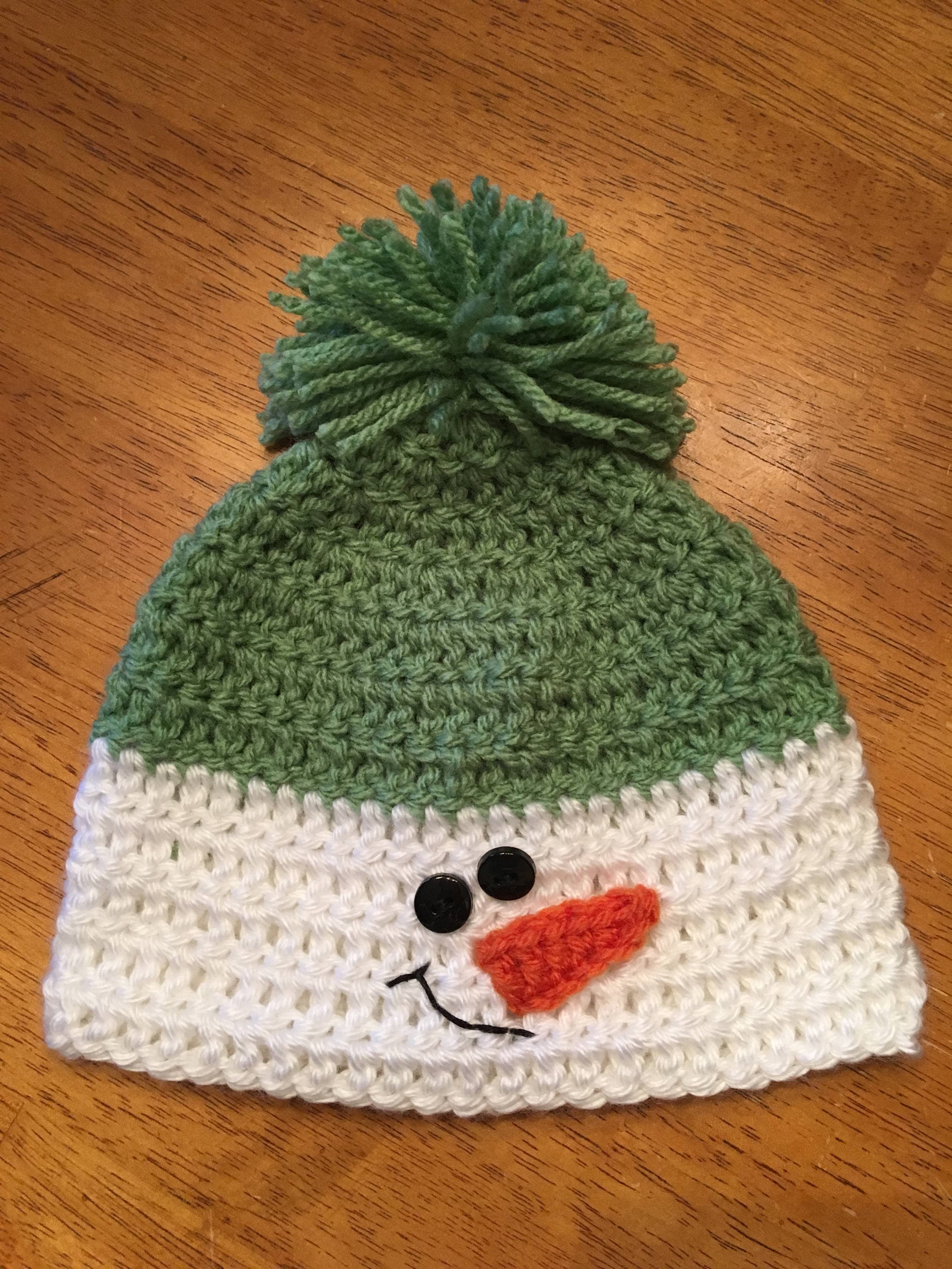 Crochet Snowman Hat