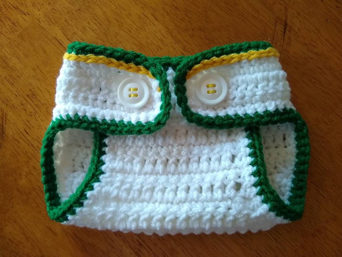 Crocheted Green Bay Packers Hat and Diaper Cover Set - Etsy